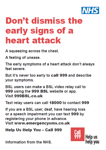 Alternative formats including social media with BSL | Heart Attack ...