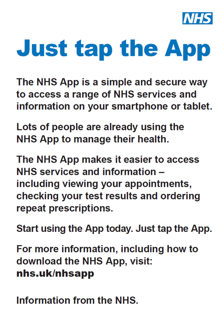 Alternative formats including social media with BSL | NHS App ...