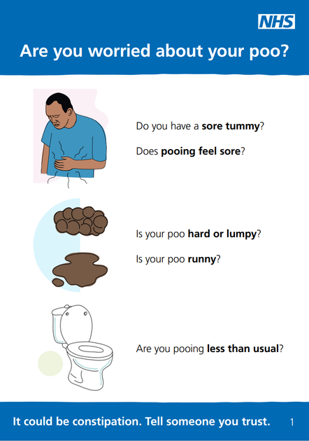 A4 patient leaflet | Constipation in people with learning disabilities ...