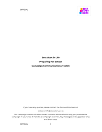 Campaign Toolkit | Preparing For School | Campaign Resource Centre