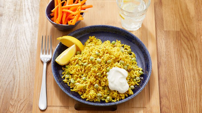 Pigeon peas pilau with carrot pickle - Recipes - Healthier Families - NHS