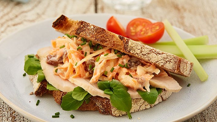 Turkey sarnie with coleslaw - Recipes - Healthier Families - NHS